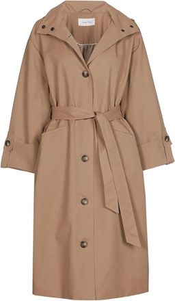 Marie M&eacute;ro Femme, Manteaux, Beige, Taille: 40 FR Manteau Long Doubl&eacute; avec Capuche et Ceinture