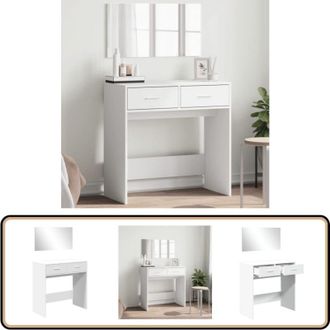 vidaXL Coiffeuse avec miroir blanc 80x39x80 cm - Coiffeuse - Meuble De Salle De Bain - Table De Maquillage - Miroir - Mobilier Moderne