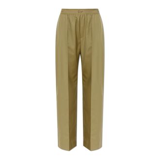Kenzo Wool Wide-Leg Hosen - - Trousers - Damen - Gr&uuml;n - S