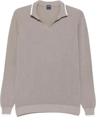 Fedeli Homme, Pulls, Beige, Taille: XL Maille &agrave; Col V