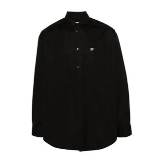 Off-white Schwarzes Popeline-Logo-Hemd - - Shirts - Herren - Schwarzk - S