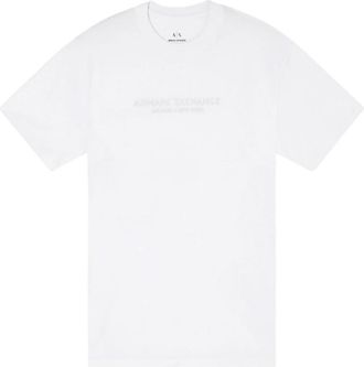 A|X Armani Exchange Homme, Tops, Blanc, Taille: L T-shirt coupe classique avec logo