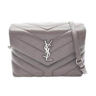 Saint Laurent Sac bandouli&egrave;re Loulou en cuir Pre-owned - Femme - Pre-owned - Gris - Taille: ONE Size