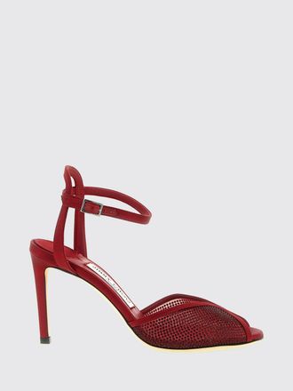 Jimmy Choo London Sandales Sacora en daim orn&eacute;es de cristaux avec talon haut