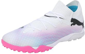 Puma Puma Men Future 7 Pro Cage Soccer Shoes, Puma White-Puma Black-Poison Pink, 42 EU