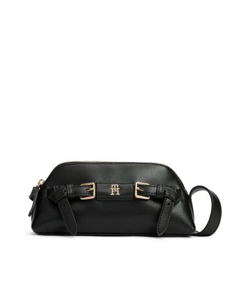 Tommy Hilfiger Mikro-Crossbody-Tasche mit Schnalle in Schwarz