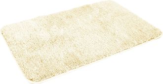 Kinzler J-10008/01 hochwertige Mikrofaser Badematte Uni, 80x150 cm, flusenfrei, pflegeleicht, Natur