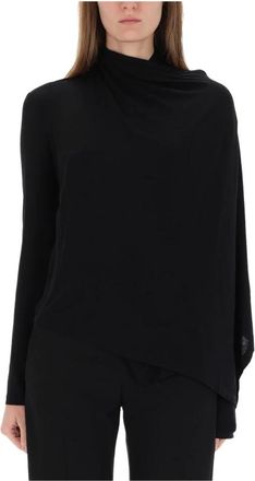 Helmut Lang Femme, Tops, Noir, Taille: 40 FR Long Sleeve Scarf Detail Top