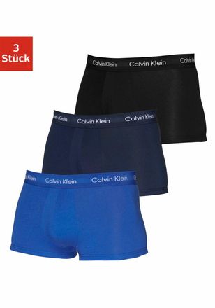 Calvin Klein Underwear Trunk CK Low Rise Trunk 3 PACK, Herren, Gr. XL, 3 Stk., blau (blau, dunkelblau, schwarz), Jersey, Obermaterial: 95% Baumwolle, 5% Elasthan, CALVIN KLE