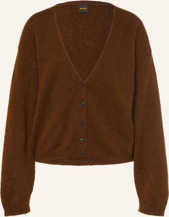 HUGO BOSS Strickjacke Farano Mit Alpaka braun