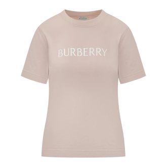 Burberry Logo Baumwoll-T-Shirt - - Tops - Damen - Rosa - XS
