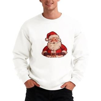 Generic Pull de Noël 2025 pour homme, pull de Noël amusant et fantaisie, imprimé graphique, motif imprimé, pull dhiver chaud à col rond, tendance, décontracté
