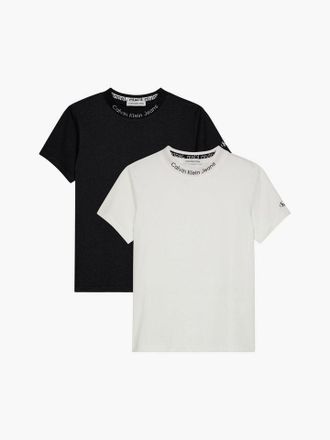 Calvin Klein Jeans T-Shirt INTARSIA 2-PACK SS T-SHIRT (Packung, 2) f&uuml;r Kinder bis 16 Jahre, Logo-Schriftzug