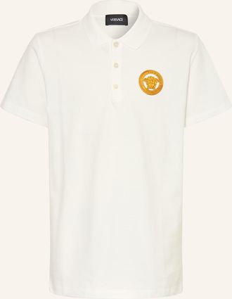 Versace Piqu&eacute;-Poloshirt weiss