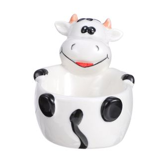 Valiclud Keramikschüssel Kleine Kuh Cartoon Tierform Glatte Oberfläche Vielseitig für Frühstück Dessert Obst und Snacks Hitze und Kältebeständig Dekorativ und 