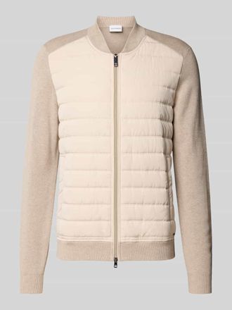 Roy Robson Strickjacke mit Stehkragen und Steppn&auml;hten