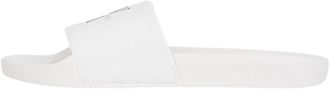 Calvin Klein Damen Badeschuhe Slide Monogram mit Logo, Wei&szlig; (Bright White/Black), 36