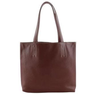 Herm&egrave;s Sac cabas Pre-owned Double Sens26 en cuir Swift - Femme - Pre-owned - Brun - Taille: ONE Size