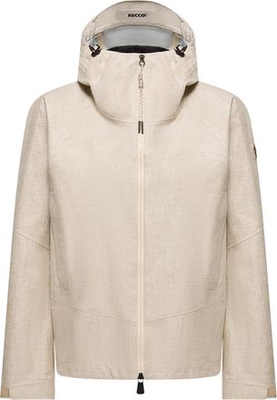 Moncler Moncler Veste &Agrave; Capuche Chartres En Lin M&eacute;lang&eacute;, Femme, Beige, Taille: 0
