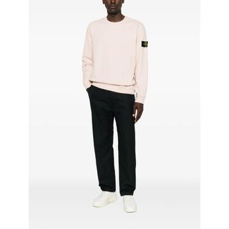 Stone Island Logo-Patch Cotton Sweatshirt - Pink