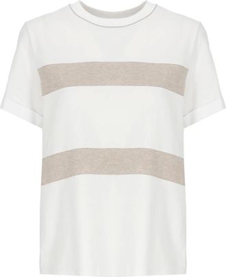 PESERICO Femme, Tops, Blanc, Taille: 40 FR Cotton T-Shirt