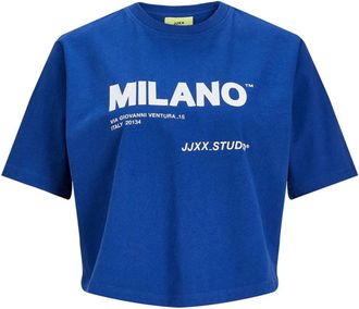 Jack & Jones JACK & JONES Damen JXBROOK RLX SS Tee JRS SN T-Shirt, Sodalite Blue/Print:Bright White Milano Print, XS