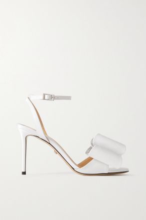 Mach & Mach Sandales En Satin À Cristaux Le Cadeau - Blanc