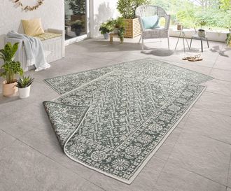 Northrugs In- und Outdoor Teppich Curacao 120x170cm - Wendeteppich Wetterfest Modernes Grafisches Muster für Balkon Terrasse Garten Wintergarten Küche Wohnzimme
