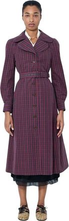 Vivienne Westwood Femme, Manteaux, Rouge, Taille: 40 FR Trench-coat boutonn&eacute; ceintur&eacute;