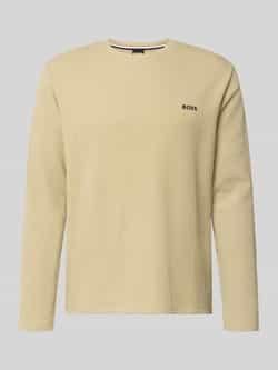 HUGO BOSS Regular Fit Langarmshirt aus Baumwoll-Mix Modell WAFFLE LS-SHIRT