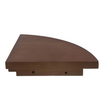 SOLUSTRE SOLUSTRE F&auml;cherf&ouml;rmiges Eckwandregal aus Massivem Gummibaumholz 18X18cm Schwebendes Wandregal f&uuml;r K&uuml;che Schlafzimmer und Wohnzimmer Platzsparendes Dek