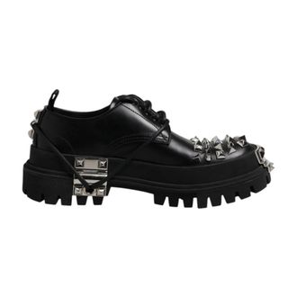 Dolce & Gabbana Chaussures Derby de Trekking en Cuir Noir - Homme - Chaussures - Noir - Taille: 43 EU