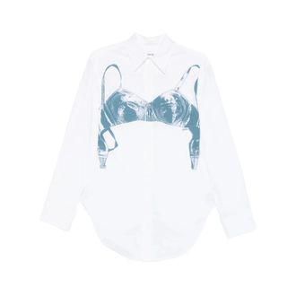 Jean Paul Gaultier Print Shirt - - Blouses & Shirts - Damen - Wei&szlig; - S