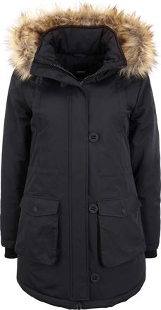 Oxmo Acta Damen Wintermantel Parka Mantel mit Kapuze, Größe:M, Farbe:Black (194007)