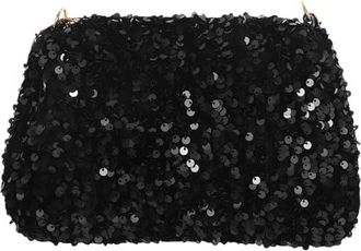 BESTONZON KESYOO Mini Paquet &agrave; Main &agrave; Paillettes Noir avec Bandouli&egrave;re Cha&icirc;ne R&eacute;glable, Petit Paquet Bandouli&egrave;re Chic pour Soir&eacute;e, Pochette L&eacute;g&egrave;re et Compacte p