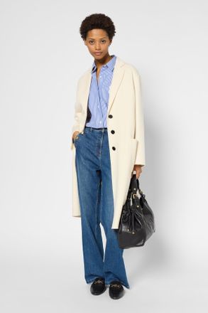 Gerard Darel Manteau droit en laine fine - SARAH - Ecru