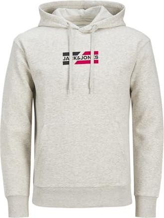 Jack & Jones Sweat &agrave; Capuche Jjecorp Graphic Noos pour Homme, Blanc-Gris, L