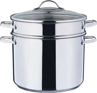 Kelomat 1826-313, Nudeltopf CLASSICO, mit Sichtglasdeckel, Durchmesser 24 cm, Inhalt 7,6 Liter, 3-teilig, Edelstahl