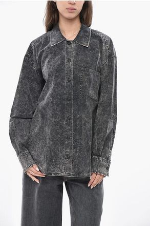 Alexander Wang Acid-Wash Cotton Shirt with Chest Pocket size Xs