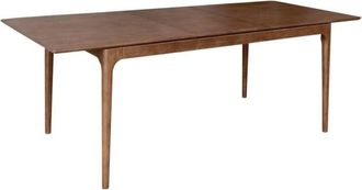 Sweeek Rechteckiger ausziehbarer Esstisch Heveaholz und Eschenfurnier für 6-8 Personen