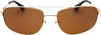 Timberland Sonnenbrille Mit Braunen Polarisierten Gl&auml;sern Und Goldener Optik