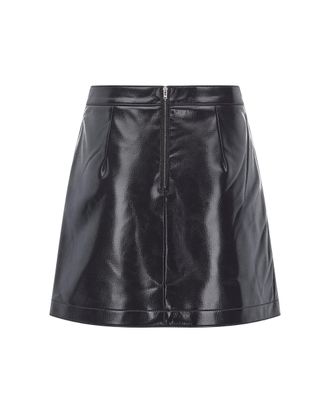 Sessun Glossy Polyurethane Mini Skirt - Black