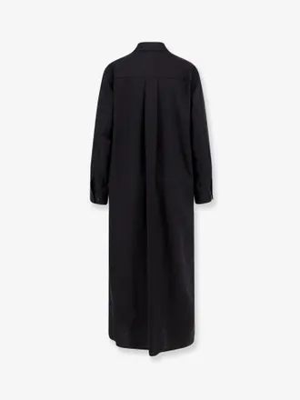 Hev&ograve; Womens Chemisier Dress Black Linen