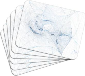 MG Design Set aus 6 Kork-Platzsets - Abstract Flow 1 - 30 x 40 cm - hitzebest&auml;ndig & abwischbar, mit Korkr&uuml;ckseite