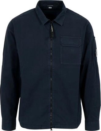 C.P. Company C.p. Company, Homme, Chemises, Bleu, Taille: 2XL Surchemise zipp&eacute;e en gabardine