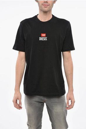 Diesel Crew Neck Cotton T-Shirt with Flocked Logo size 3xl