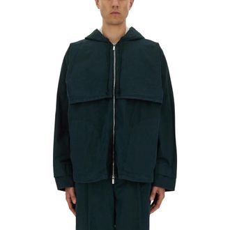 Helmut Lang Homme, Vestes, Vert, Taille: L Coupe-vent teint en pi&egrave;ce