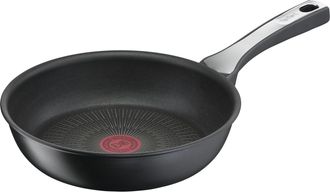 T-fal Unlimited On Bratpfanne 24 cm, Pfanne Induktion mit kratzfester Titanium Antihaft-Beschichtung,Thermo-Signal bei idealer Brattemperatur, für alle Herd