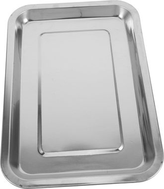 BESPORTBLE Flaches Edelstahl Serviertablett Backblech Ofenpfanne 32x22cm Glatte Kanten Randlos Hygienisch