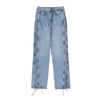 Rotate Laced Straight Leg Jeans - - Jeans - Damen - Blau - W27
